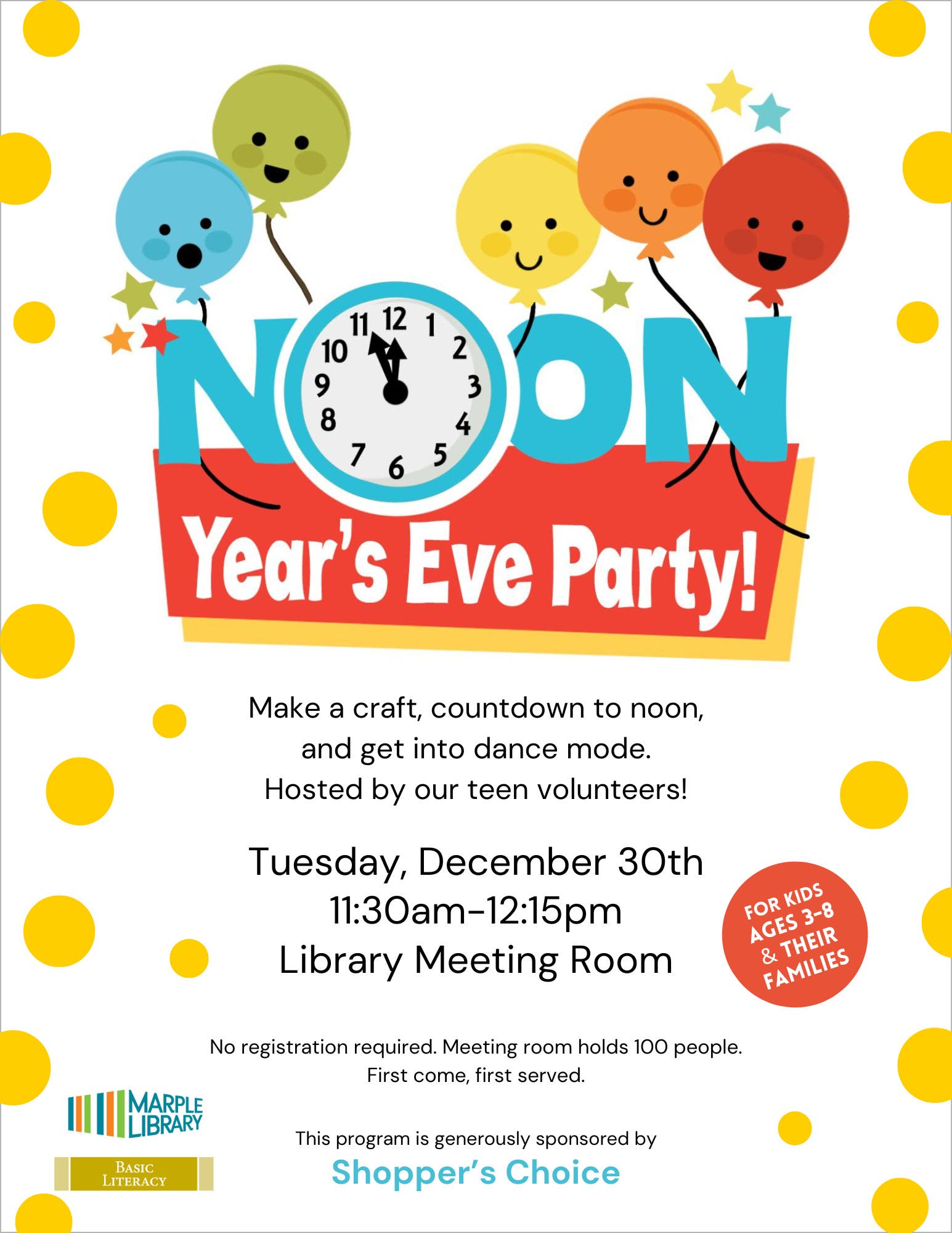Dec 30 | Marple Library's Happy Noon Year | Marple Newtown, PA Patch