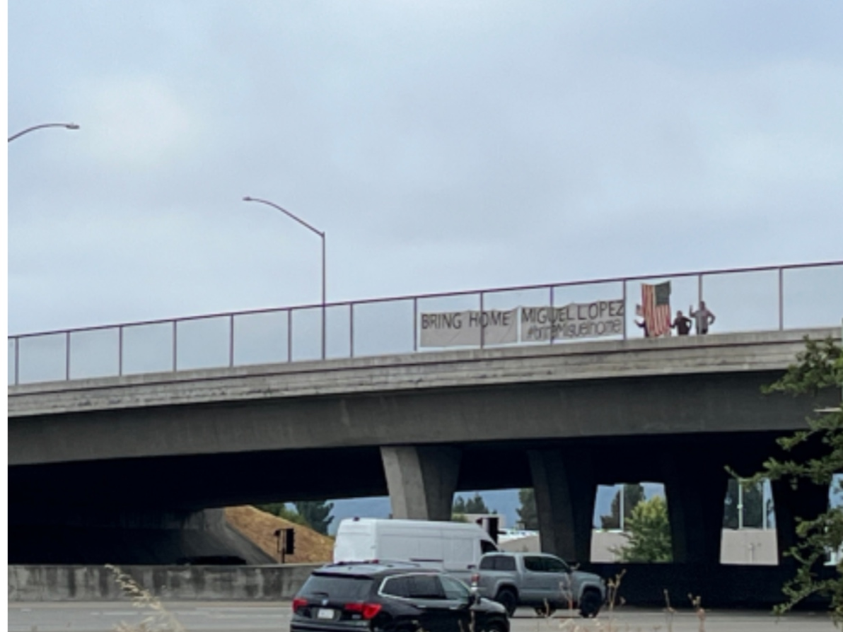Protesters Hang Sign Over I-580 Demanding Release Of Deported Livermore ...