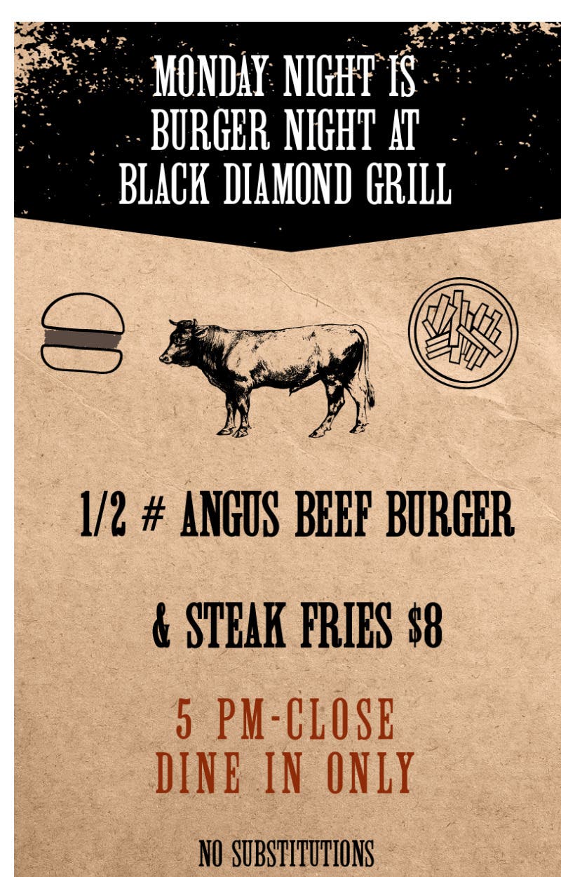 Nov 13 | Monday Night - $8 1/2# Angus Beef Burger & Fries | Cumming, GA ...