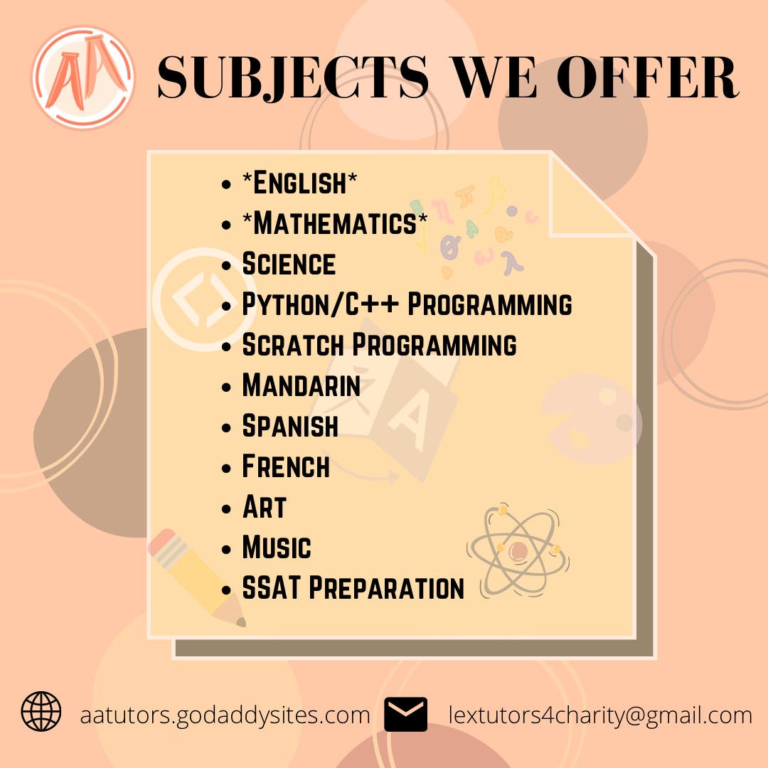 Tutors Available For Over 10 Subjects Grades 2 8 15 An Hour Tutors Available For Over 10 Subjects Grades 2 8 15 An Hour