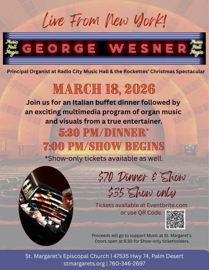 Mar 18 | George Wesner Concert - Principal Organist for Radio City ...