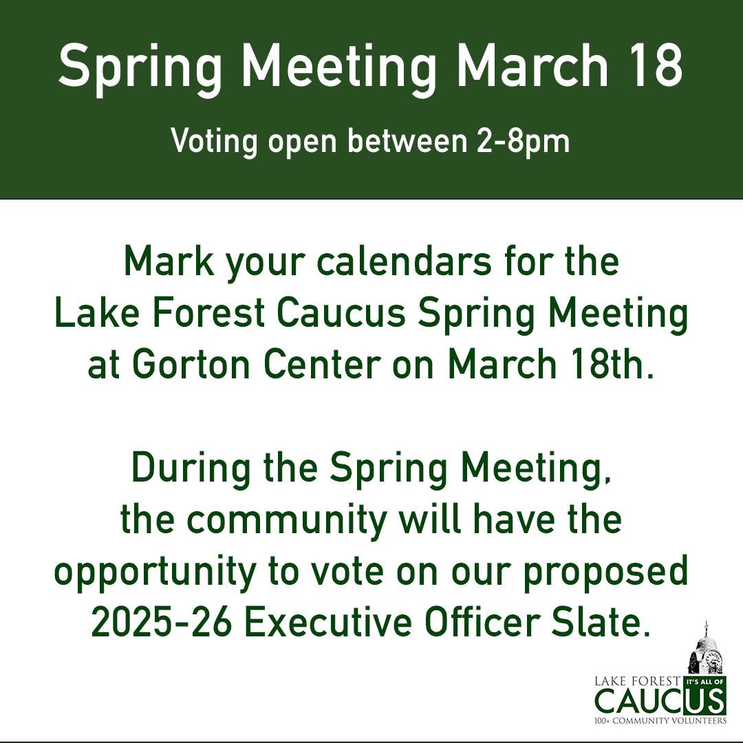 Mar 18 | Lake Forest Caucus Spring Meeting | Lake Forest, IL Patch