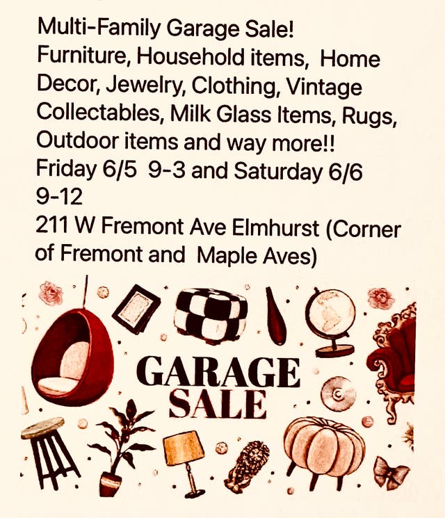 Jun 5 | Multi-Family Garage Sale | Elmhurst, IL Patch