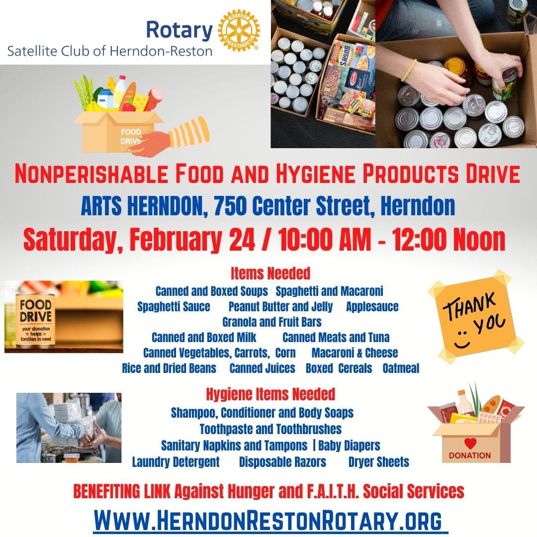 Feb 24 | Rotary Satellite Club of Herndon-Reston Nonperishable Food and ...