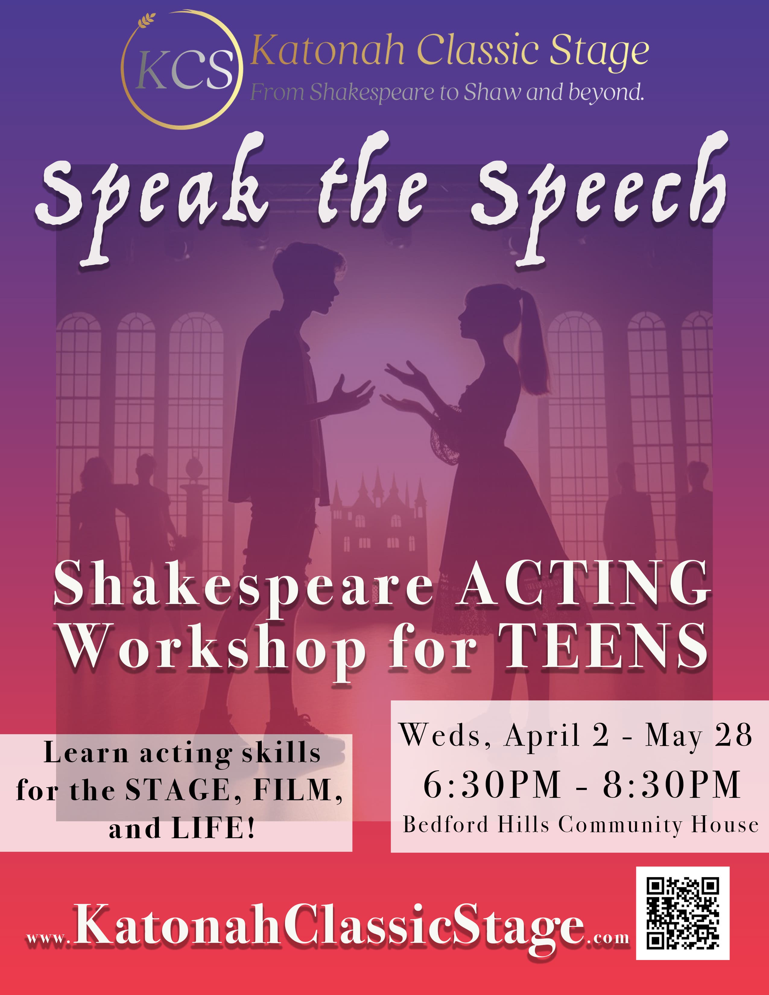 Apr 2 | Shakespeare Acting Workshop for Teens | Bedford, NY Patch