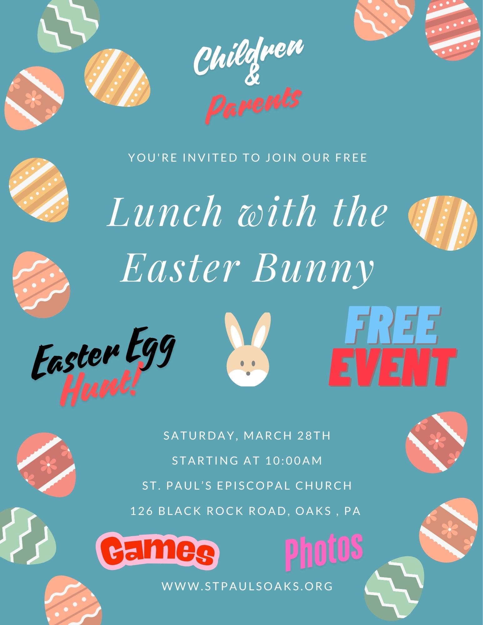 Mar 28 | Lunch with the Easter Bunny= Free Event | Norristown, PA Patch