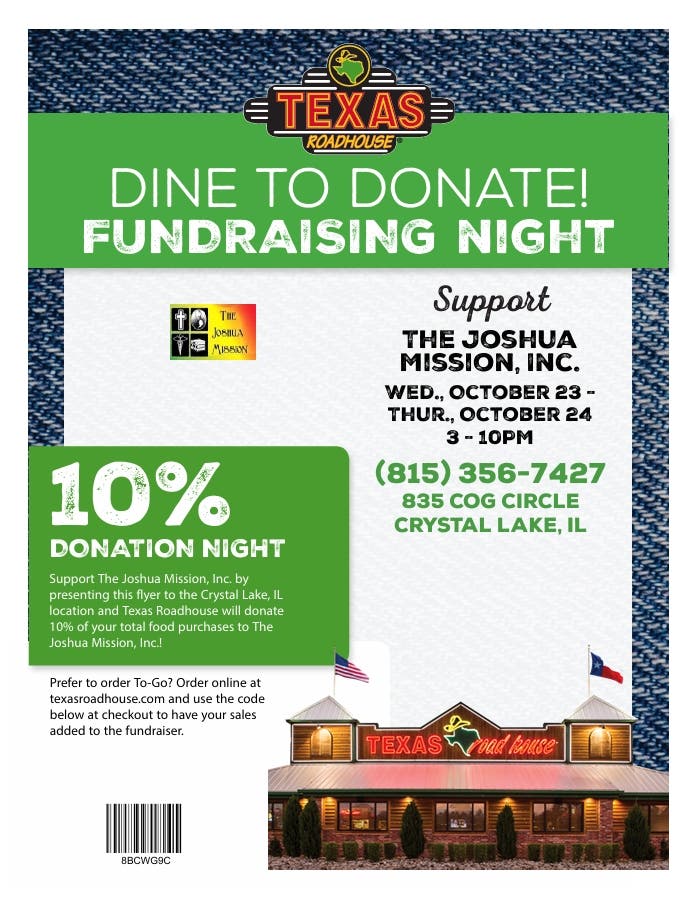 Oct 23 | Texas Roadhouse Dine In Fundraiser Event | Crystal Lake, IL Patch