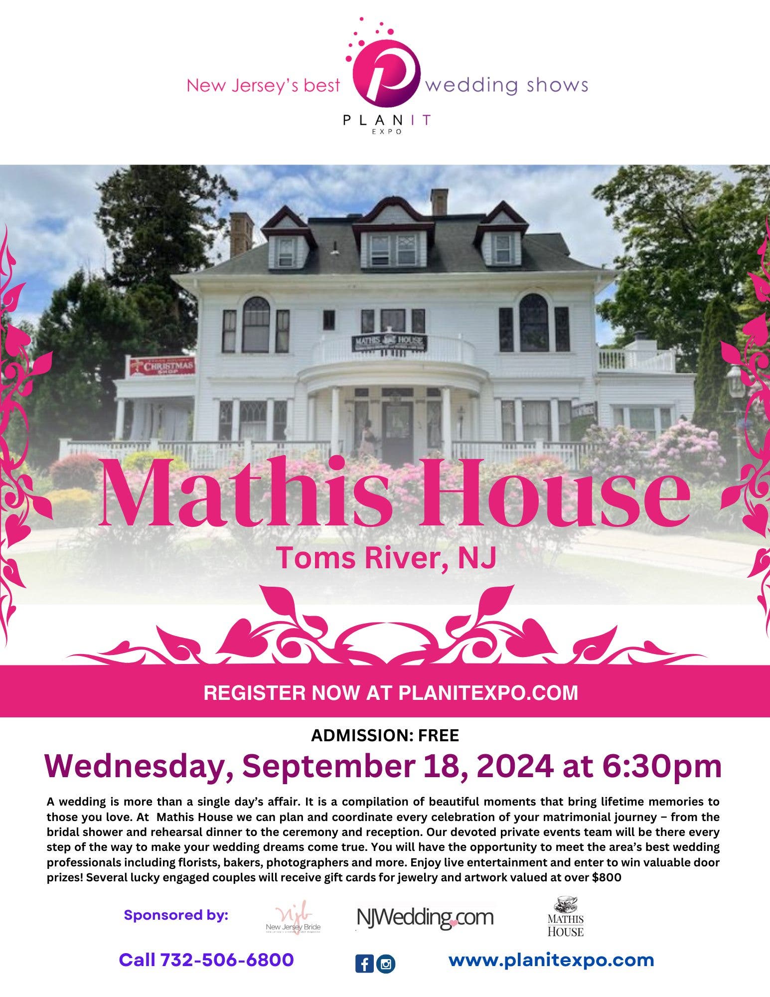 Sep 18 | Plan It Expo Wedding Show at the Mathis House | Toms River, NJ ...