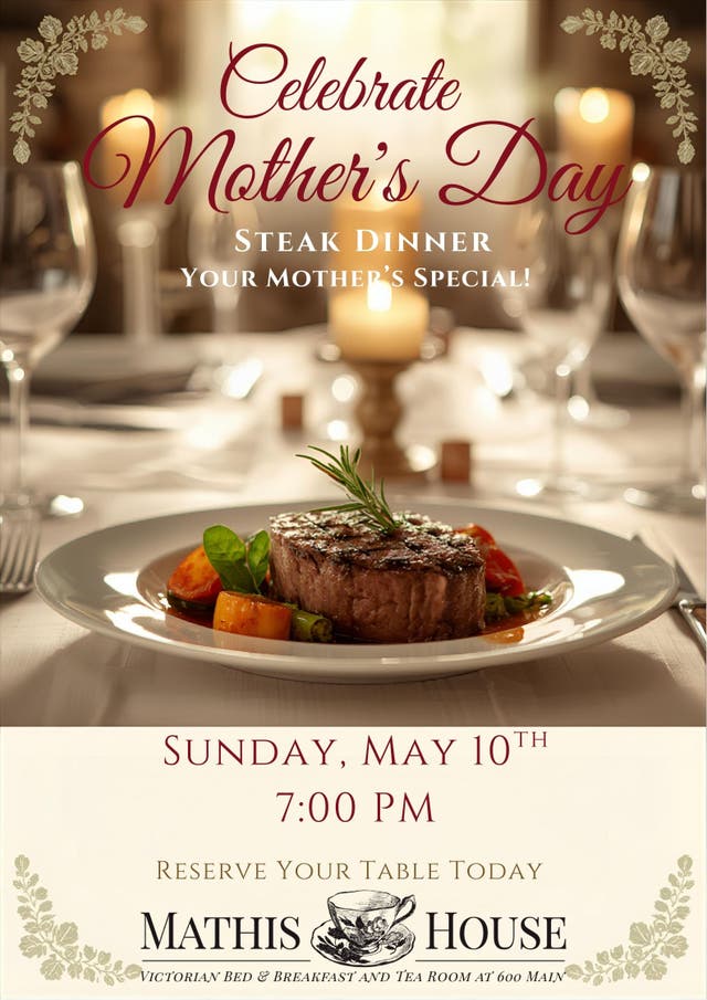 May 9 | Mother's Day Dinner at the Mathis House | Toms River, NJ Patch