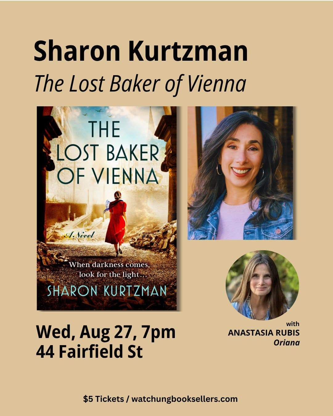 Aug 27 | Watchung Booksellers Hosts Sharon Kurtzman, Author of "The ...