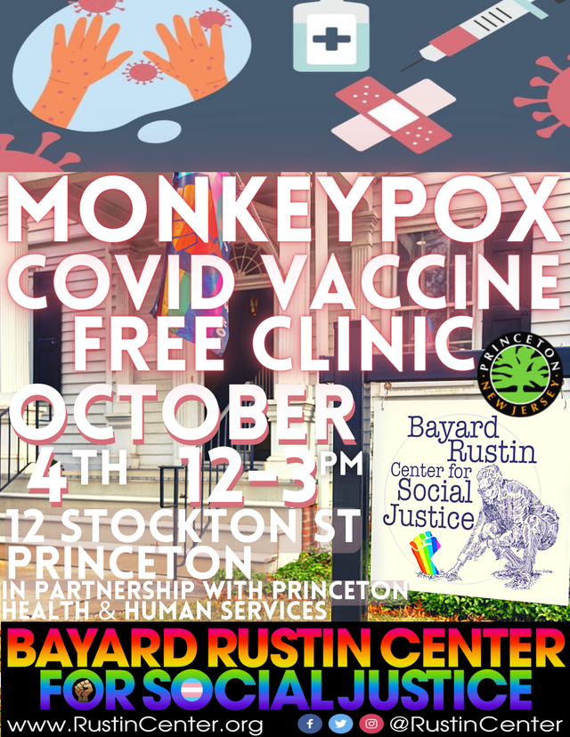 Monkeypox, COVID Vaccine Clinic At Princeton's Bayard Rustin Center ...