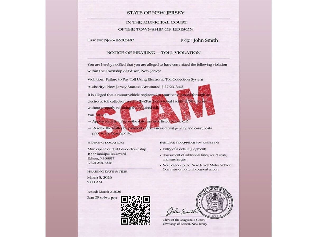 Fake Court Notices Targeting Edison Residents In Toll Violation Scam ...