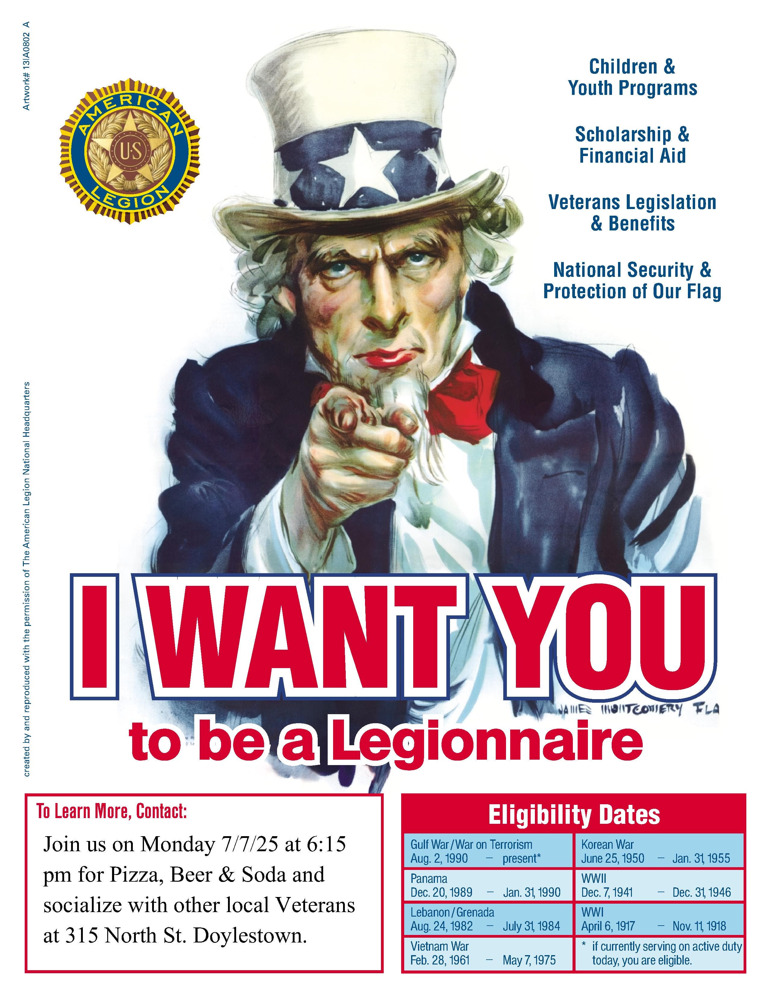 Jul 7 | Doylestown American Legion Post 210 Monthly Meeting ...