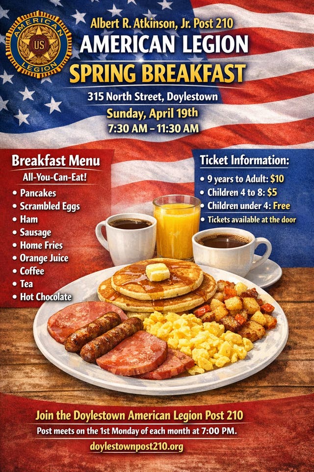 Apr 19 | Spring Breakfast - Doylestown American Legion Post 210 ...