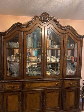 2 PC Buffet + China Cabinet PECAN, BURL & WALNUT - $500 - Glastonbury ...