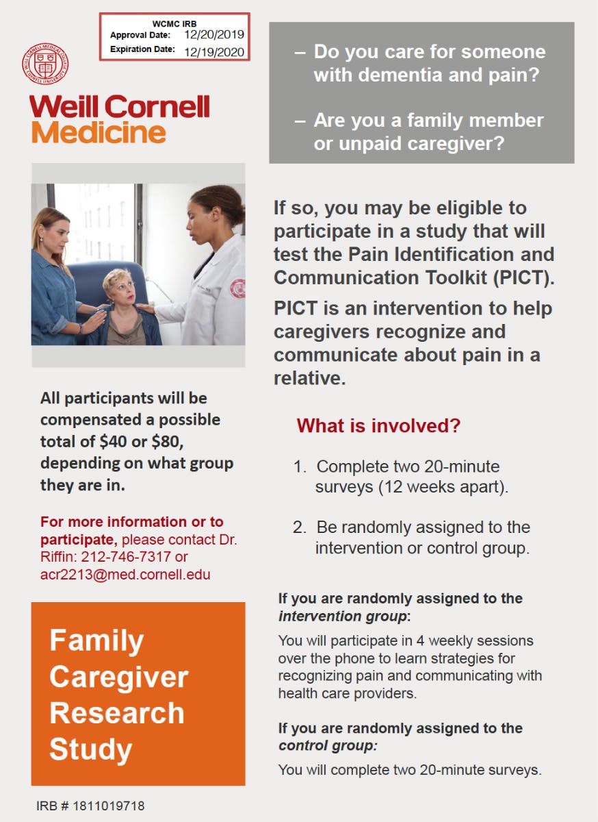 Caregiver Study at Weill Cornell - Upper East Side, NY Patch
