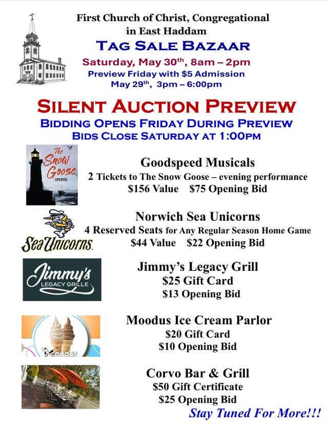 May 30 | Silent Auction & Tag Sale Bazaar This Weekend | Middletown, CT ...