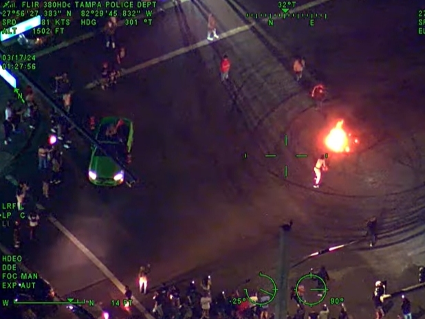 Fire Started On Tampa Street During 'Intersection Takeover': Watch ...