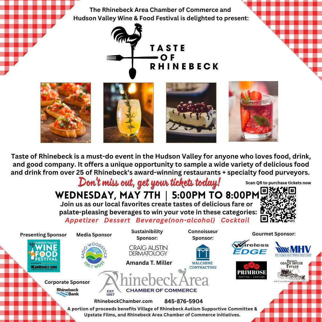 May 7 | Taste of Rhinebeck 2025! | Mid Hudson Valley, NY Patch