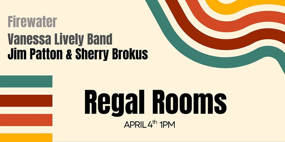 Apr 4 | Sherry Brokus & Jim Patton, Vanessa Lively Band, Firewater ...