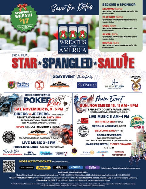 Nov 15 | Rides For Wreaths Star Spangled Salute to Veterans | Sarasota ...