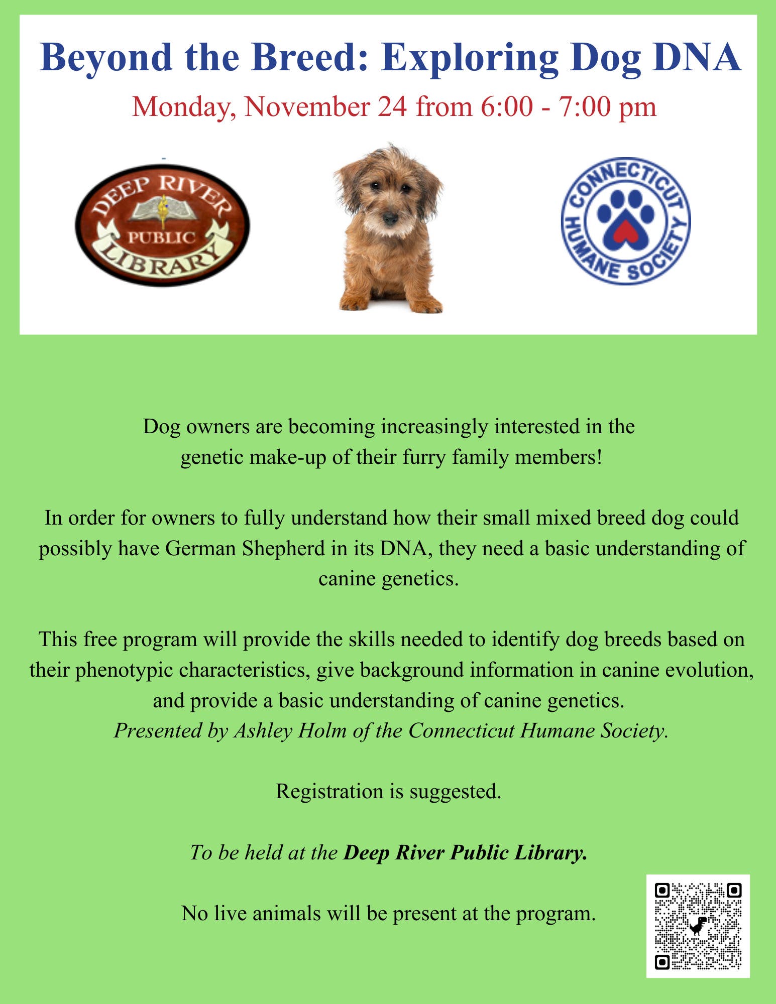 Nov 24 | Beyond the Breed: Exploring Dog DNA | Essex, CT Patch