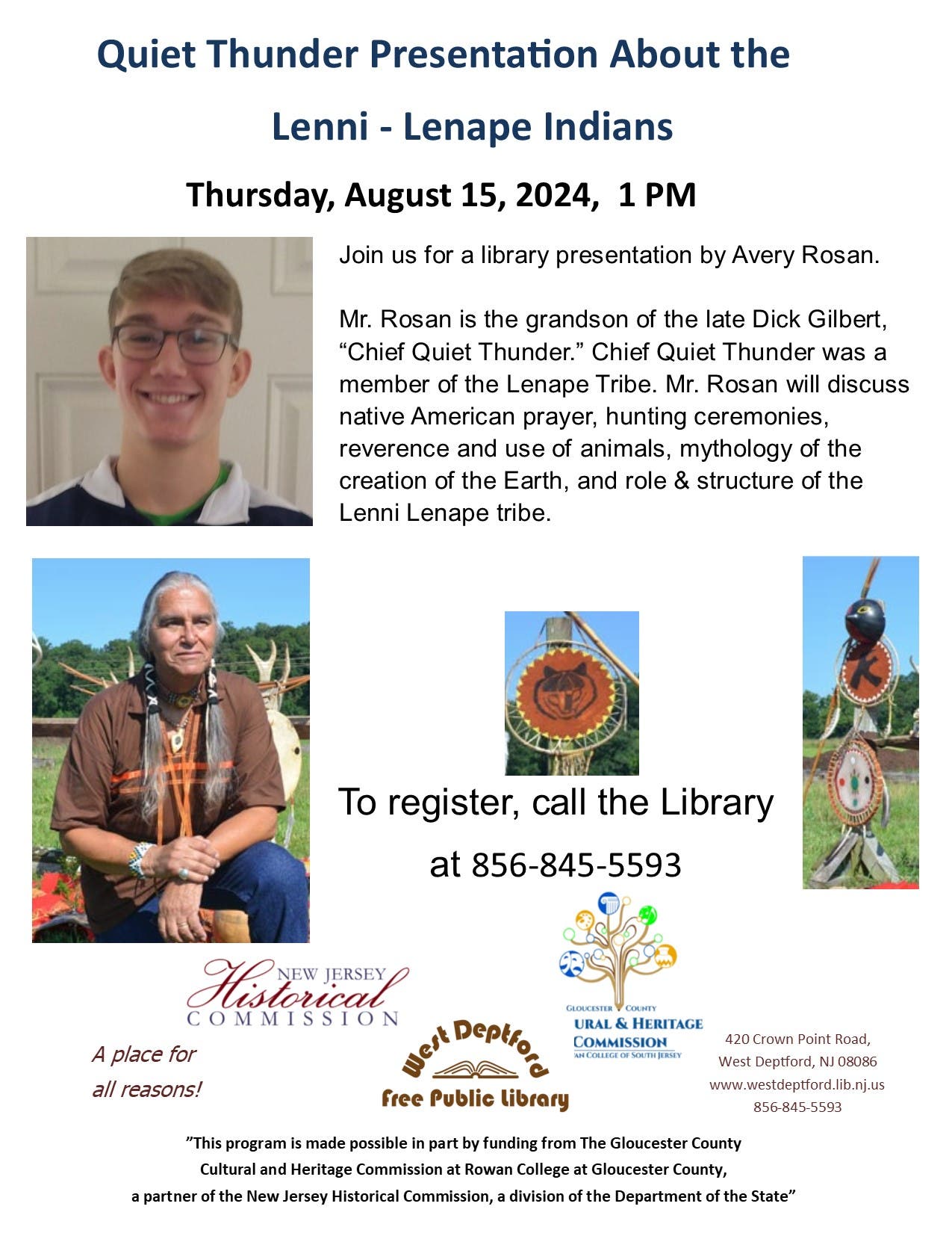 Aug 15 | Quiet Thunder Presentation About the Lenni-Lenape Indians ...