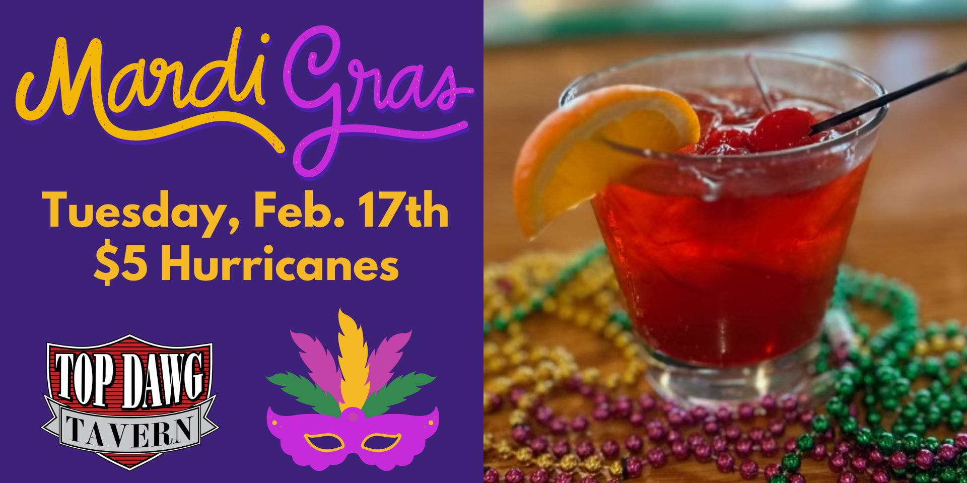 Feb 17 | Mardi Gras Party at Top Dawg Tavern! | Jacksonville, FL Patch