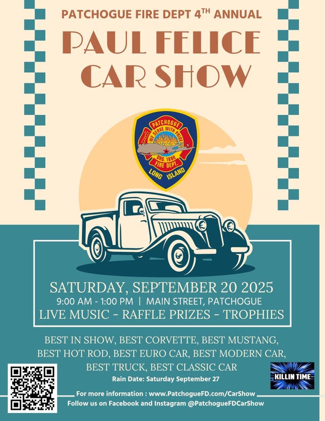 Sep 20 | 4th Annual Patchogue Fire Dept Paul Felice Car Show on Main ...