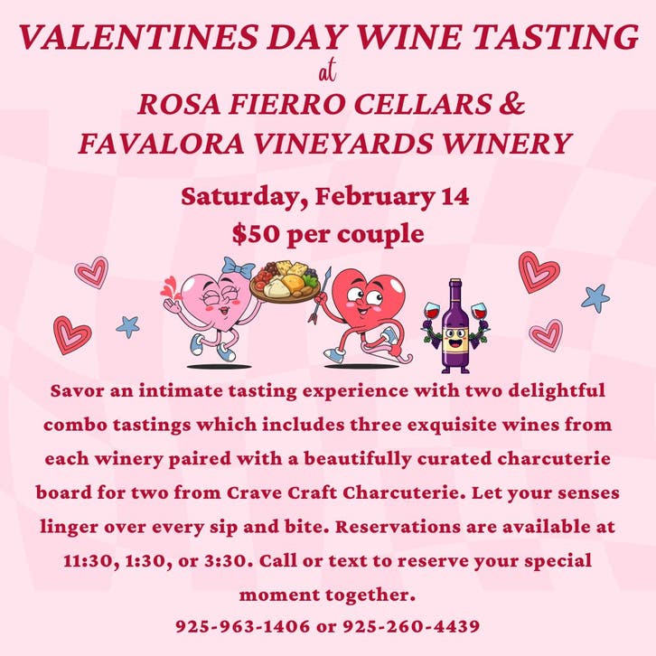 Feb 14 | Valentine's Day Wine Tasting with Rosa Fierro Cellars and ...