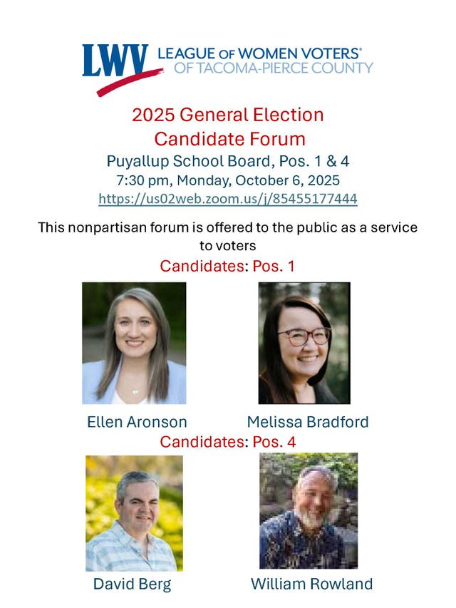 Oct 6 | General Election Forum for Puyallup School Board Candidates ...