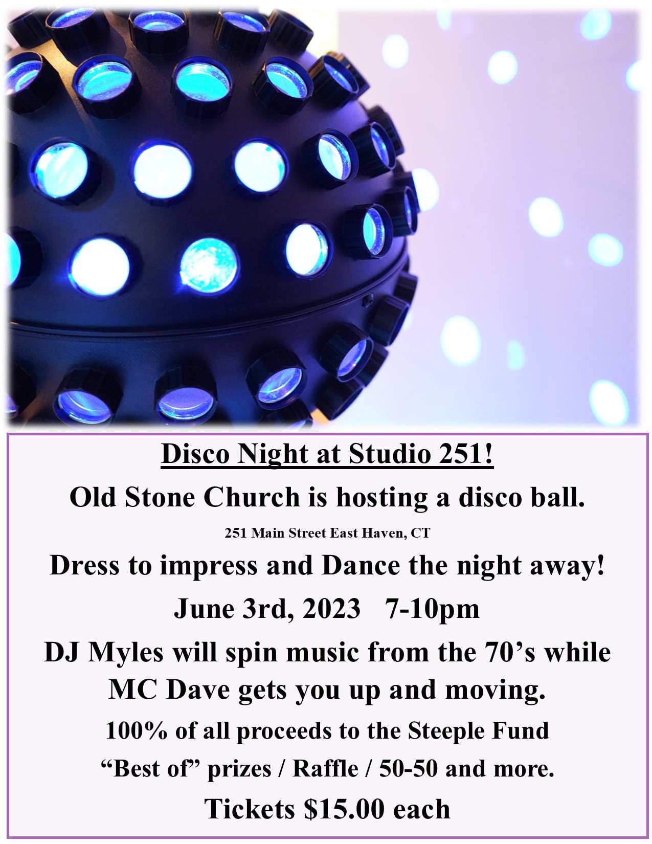 Jun 3 | Disco Night at Studio 251 (Old Stone Church) | East Haven, CT Patch