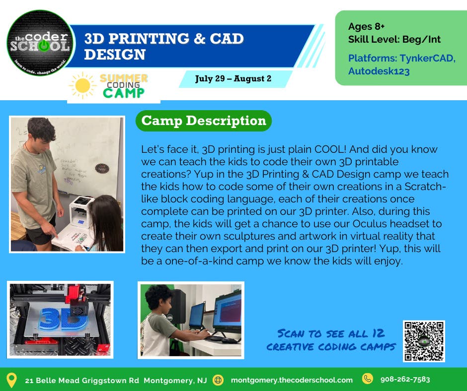 Jul 29 | 3D Printing & CAD Design - Summer Camp | Hillsborough, NJ Patch