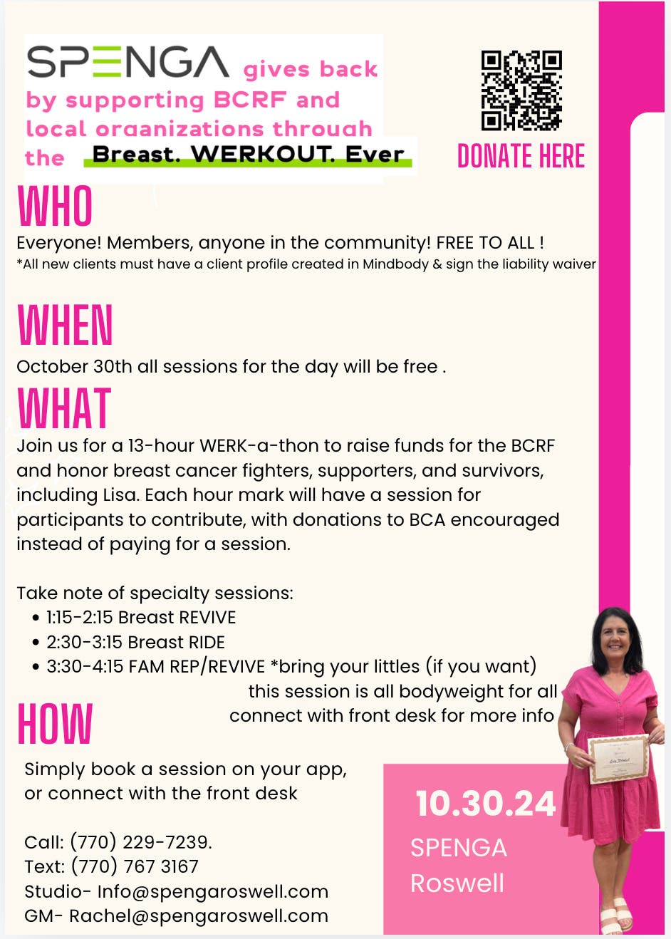 Oct 30 | Free sessions all day to support BCA | Roswell, GA Patch