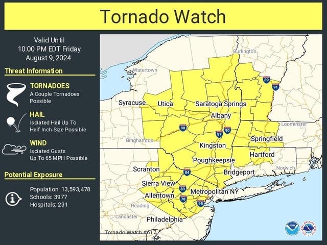 Debby In Wayne: Tornado Watch Extended As Rain, Wind Bear Down | Wayne ...