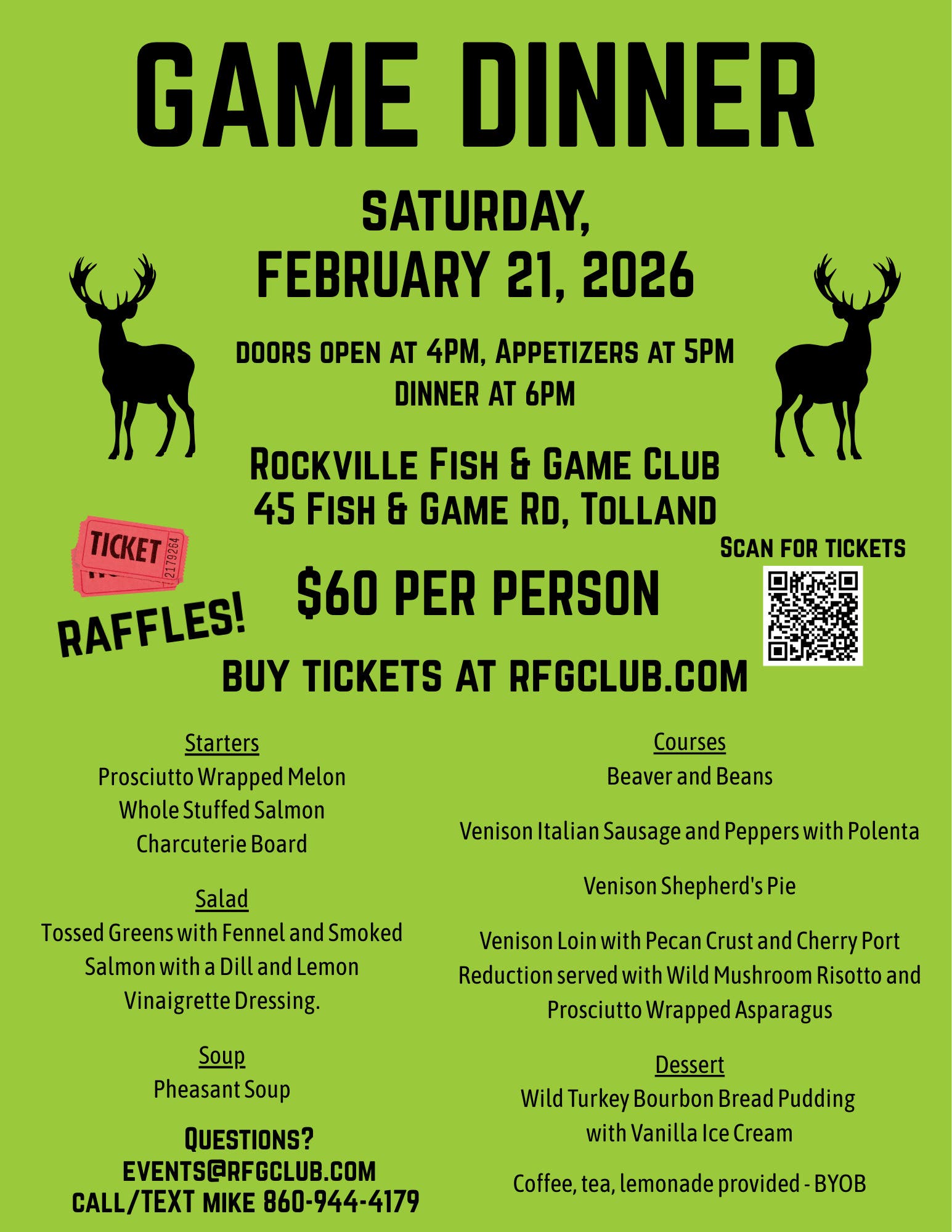 Feb 21 | Game Dinner | Vernon, CT Patch