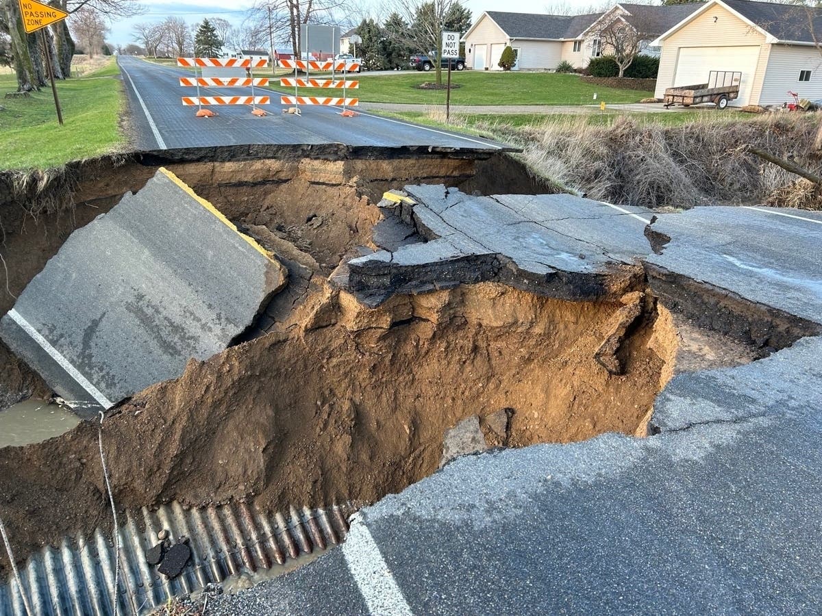 MI Road Collapses Due To Heavy Rainfall | Across Michigan, MI Patch