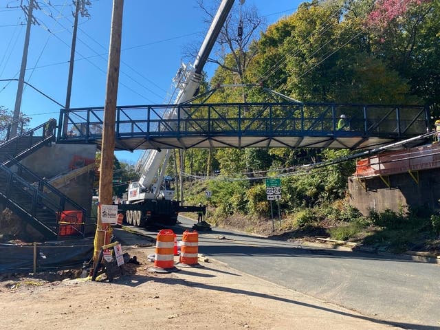 Park Line Pedestrian Bridge Officially Installed In Summit | Summit, NJ ...