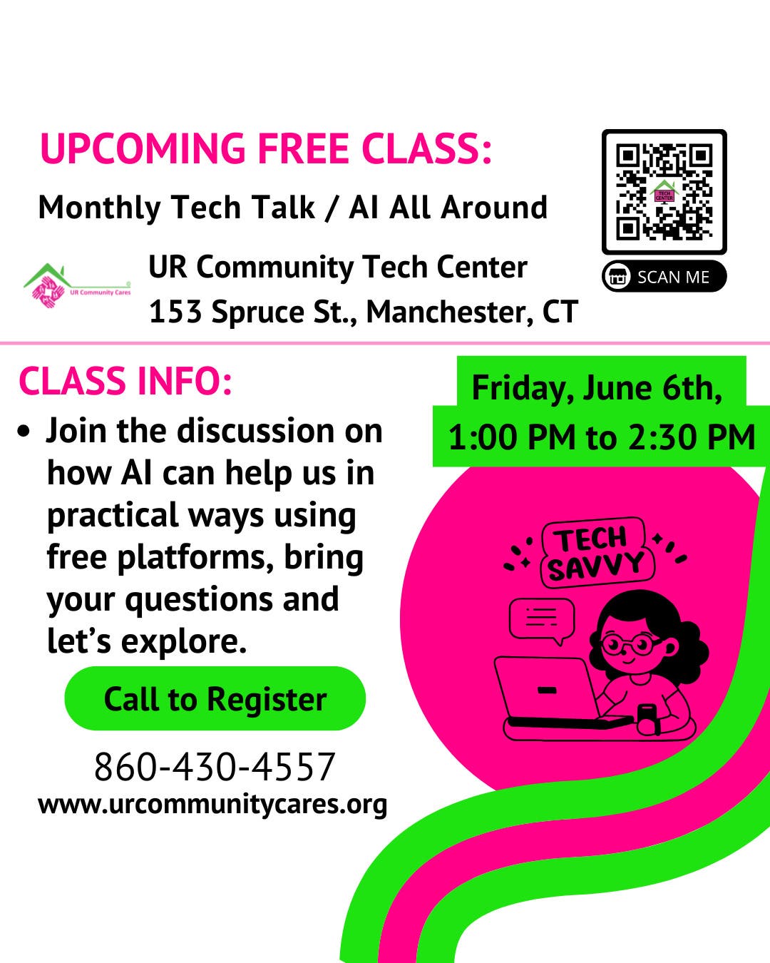 Jun 6 | Free Class - Monthly Tech Talk / AI All Around | Manchester, CT ...