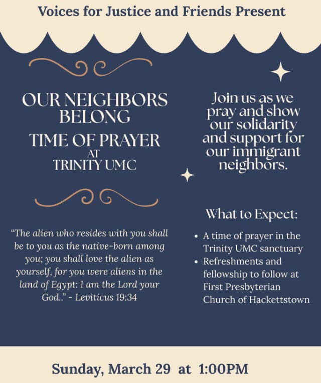 Mar 29 | Our Neighbors Belong Time of Prayer | Hackettstown, NJ Patch