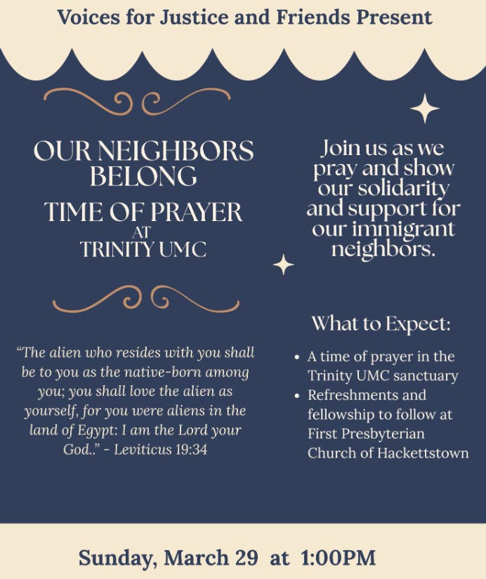 Mar 29 | Our Neighbors Belong Time of Prayer | Long Valley, NJ Patch