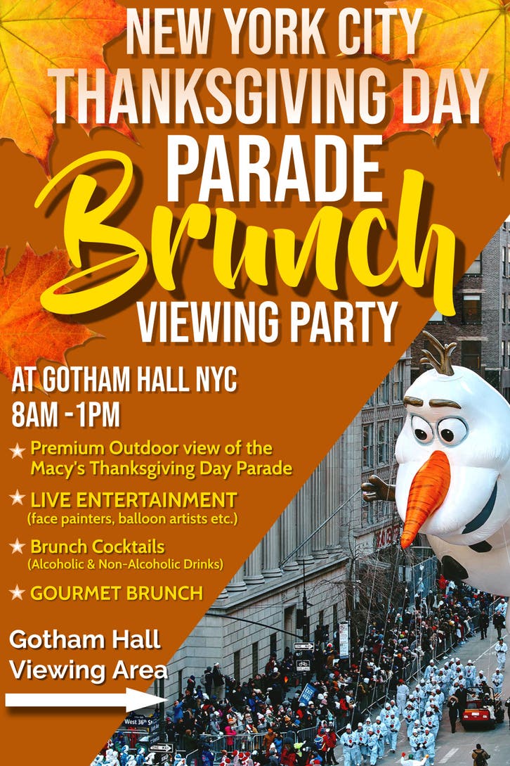 Nov 27 | NYC Thanksgiving Day Parade Viewing Brunch 2025 at Gotham Hall ...