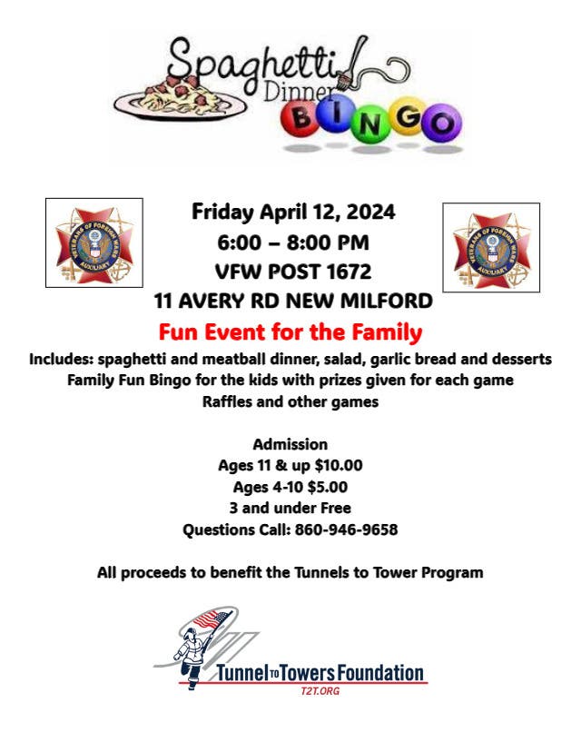Apr 12 | Family Spaghetti Dinner / Bingo | New Milford, CT Patch