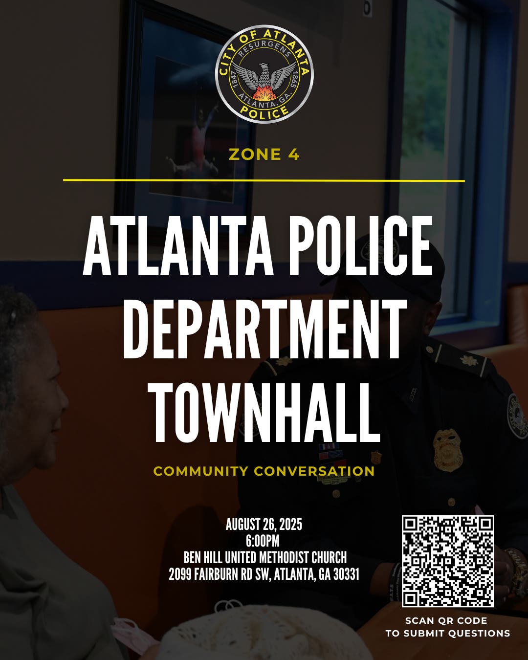 Aug 26 | Atlanta Police Department Townhall at Ben Hill UMC | Cascade ...