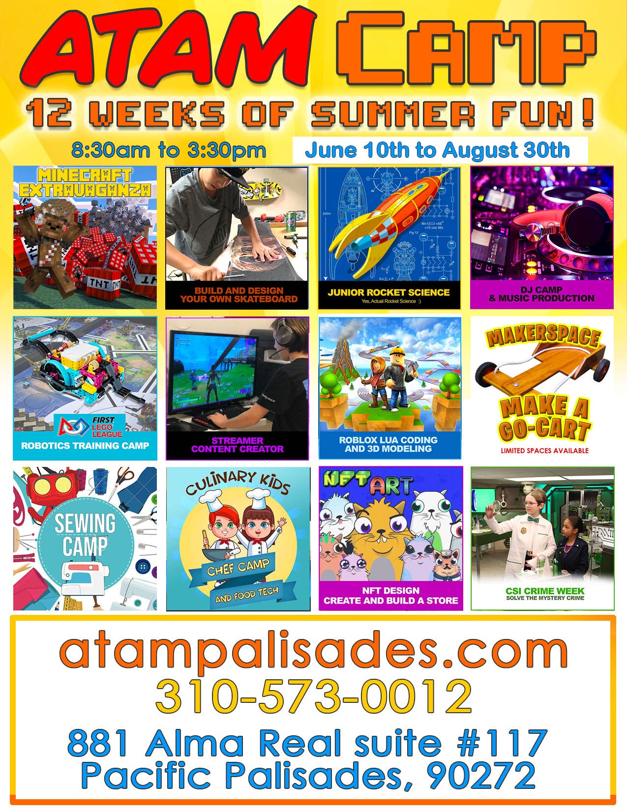 May 3 | June 10th through August 30th Summer at ATAM Camp!!!! | Pacific ...