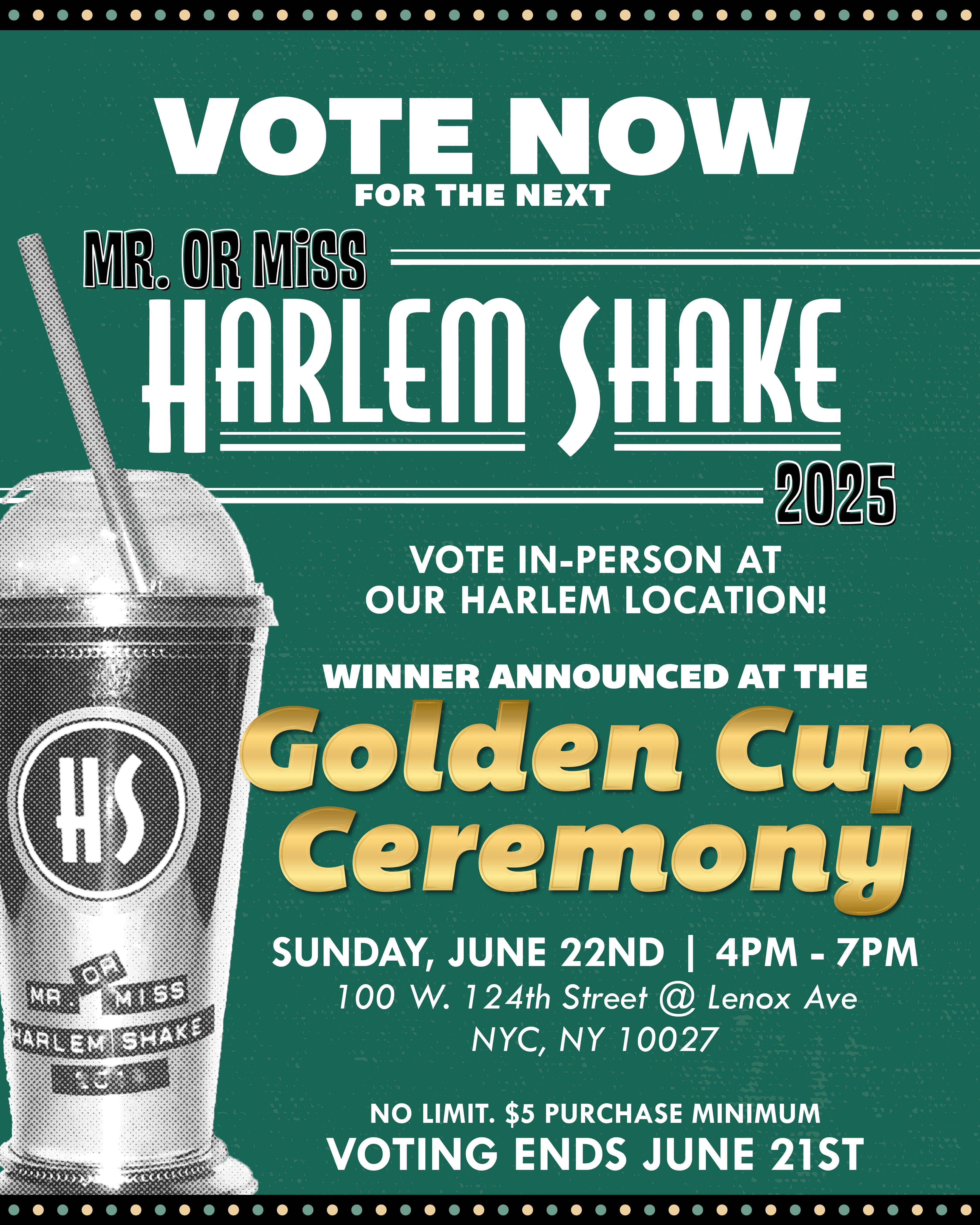Jun 22 | Mr. / Miss Harlem Shake 2025 Golden Cup Ceremony | Harlem, NY ...