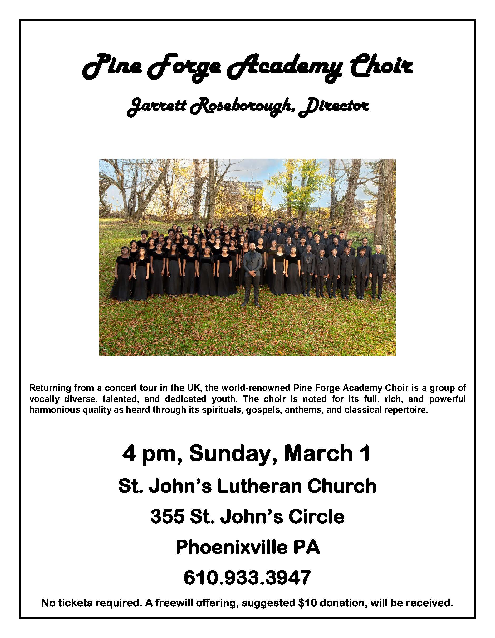 Mar 1 | Pine Forge Academy Choir in Concert | Phoenixville, PA Patch