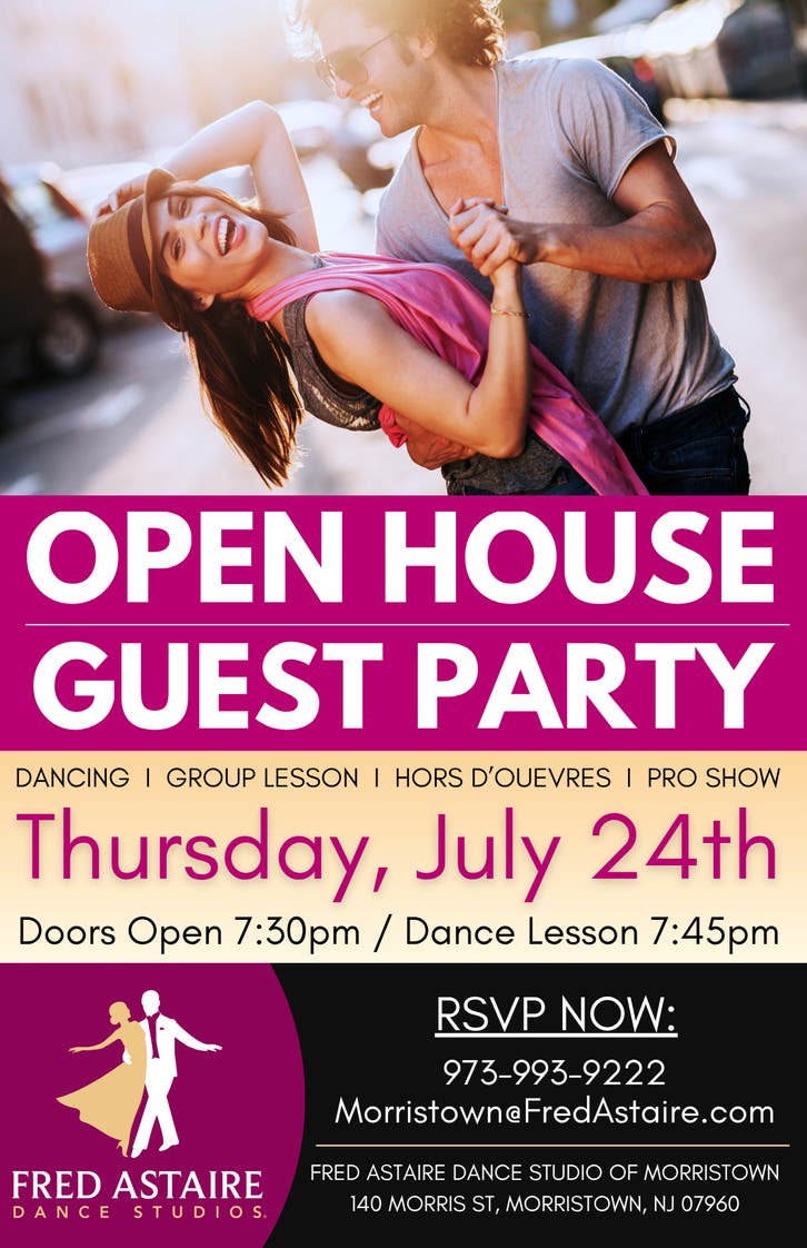 Jul 24 | Open House Dance Party at Fred Astaire Morristown | Morristown ...