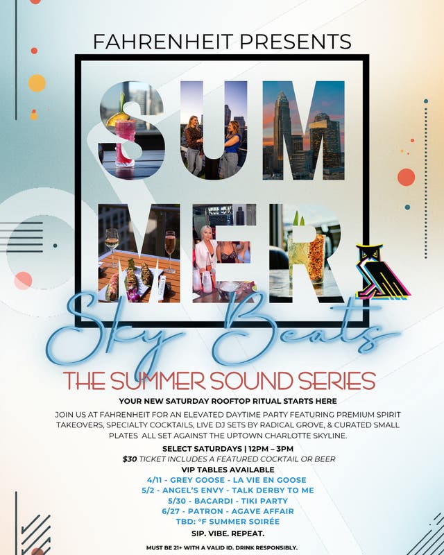 Apr 11 | Sky Beats: The Summer Sound Series at Fahrenheit | Charlotte ...