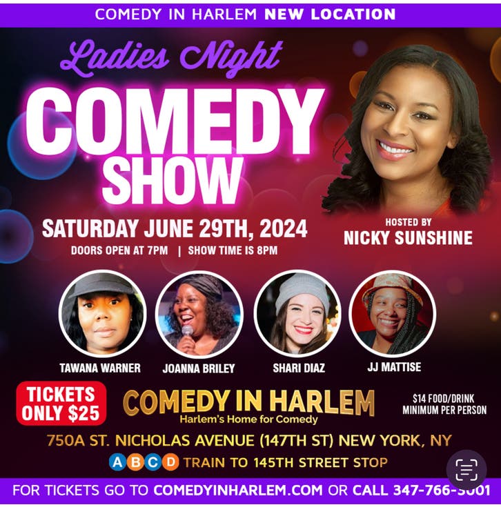 Jun 29 | Ladies Night Comedy Show | Harlem, NY Patch